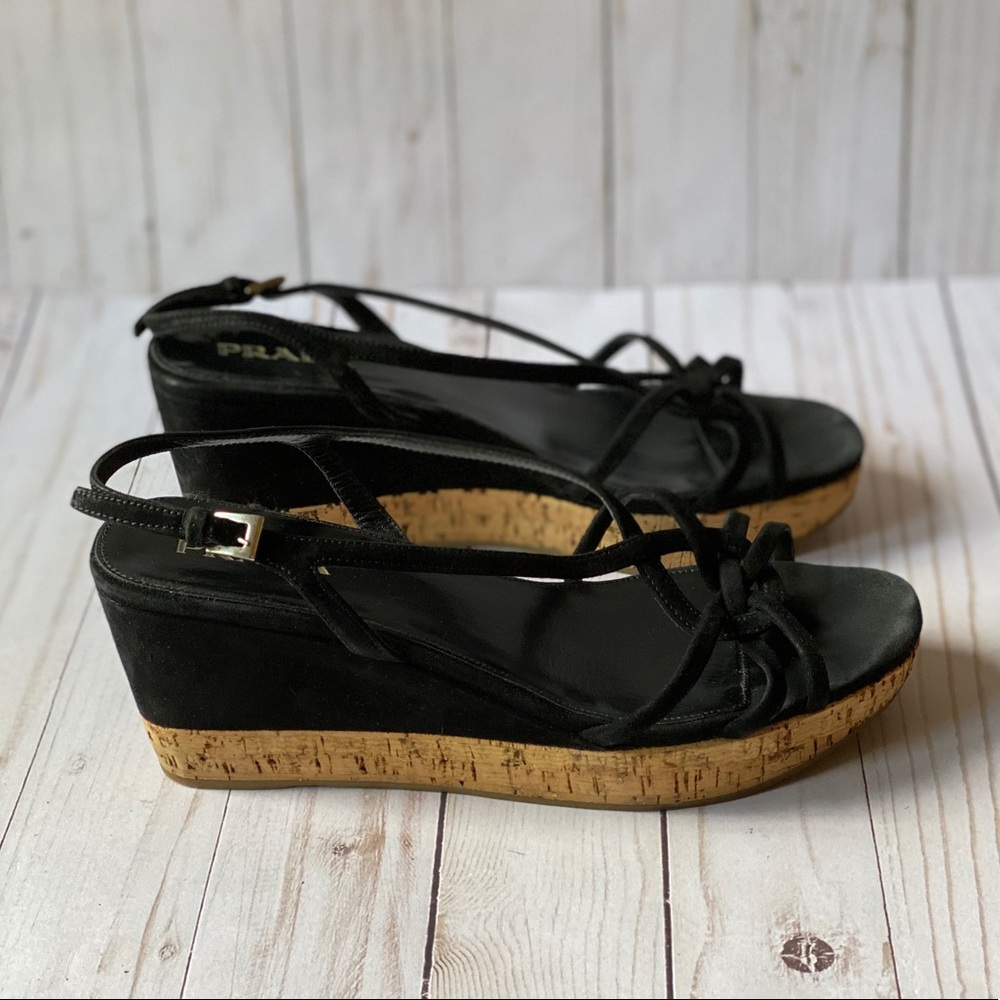 Authentic Prada Wedge Sandals - Gem